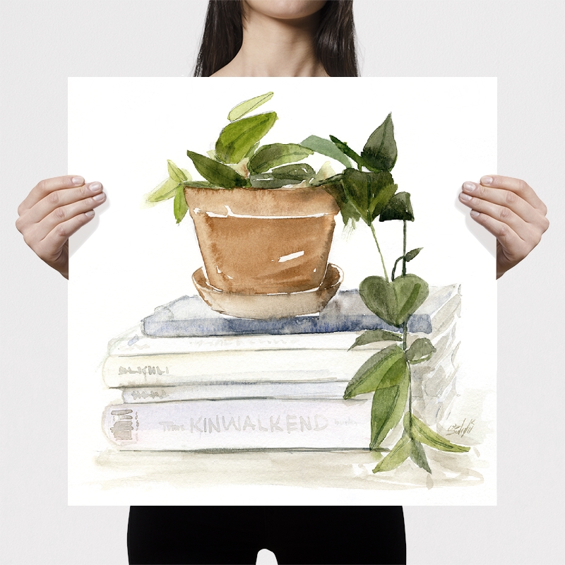 nextART. Flower Pot On Books
