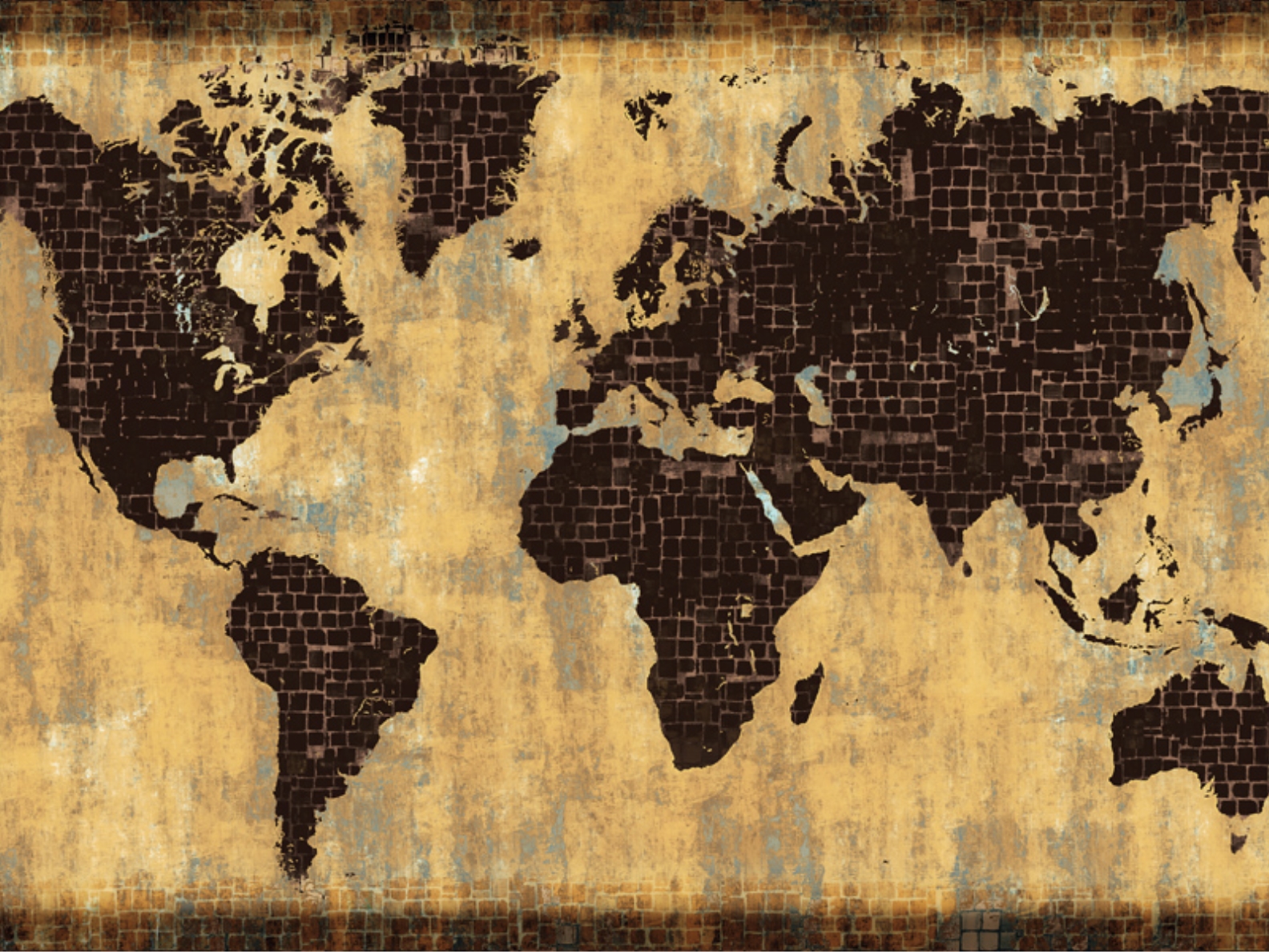 nextART. Brick Wall World Map