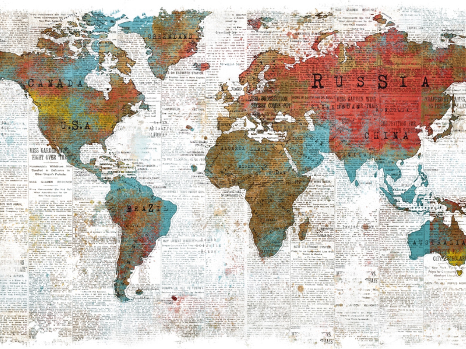 nextART. Newspaper World map