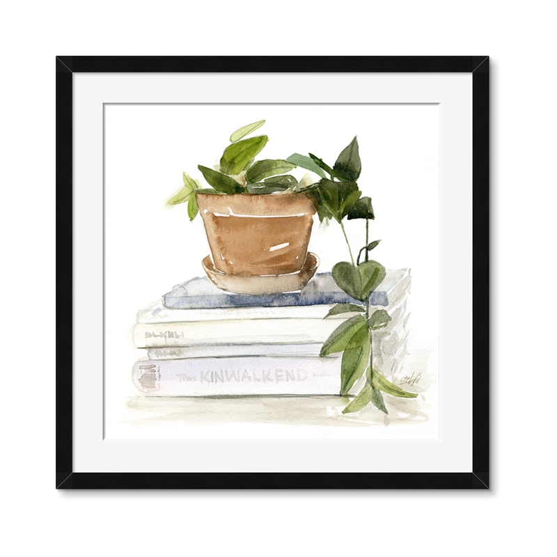 nextART. Flower Pot On Books